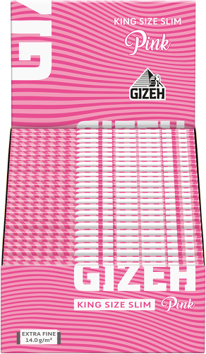 GIZEH All Pink King Size Slim + Tips – DankPackZA
